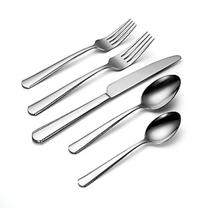 Oneida Gable 42 Piece Everyday Flatware, Service for 8 18/0 Stainless Steel, Silverware Set