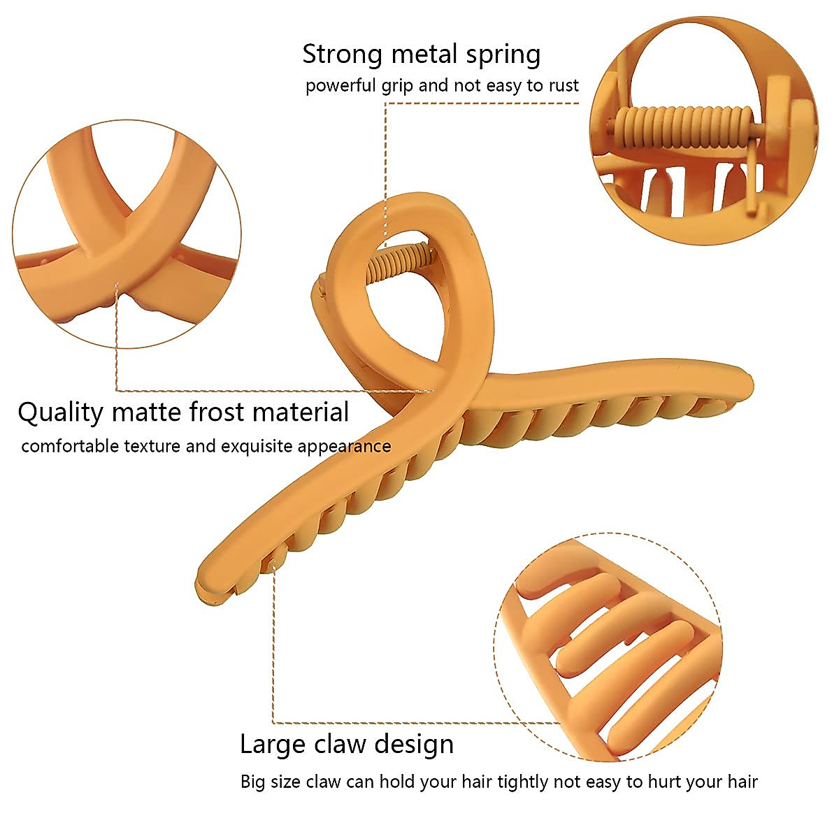 Large Hair Claw Clips 6 Color Hair Clips 4.3 Inch Nonslip Hair Jaw Clamp Strong Hold Matte Butterfly Banana Barrette Hair Styling Accessories for Women Girls Thin Thick Fine Hair