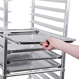 New 1Dealz 36527 Commercial-Grade Aluminum 20-Tier Sheet Pan/Bun Pan Rack, 26" L x 20" W x 69" H with Brake Wheels