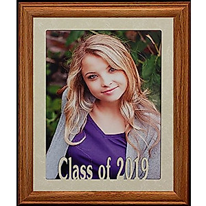 8x10 Class of 2021 (or ANY YEAR) Portrait or Landscape Senior/Graduate School Photo Keepsake Frame ~ Laser Cut Cream Mat with Frame