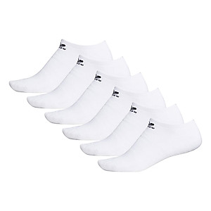 adidas Originals Big & Tall Trefoil No Show Socks (6-Pair), White, X-Large