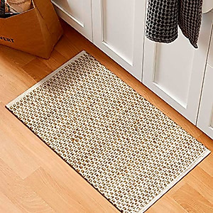 Jute Cotton Rug 2x3 Feet (24x36 inches) Hand Woven by Skilled Artisans, Farmhouse Style, for Any Room of Your Home décor – Honeycomb Weave Construction - Natural Jute Cotton Rug