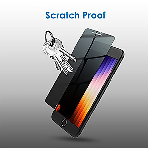 JETech Privacy Screen Protector for iPhone SE 3 (2022 3rd Edition) 4.7-Inch, Anti Spy Tempered Glass Film, Case Friendly, 2-Pack