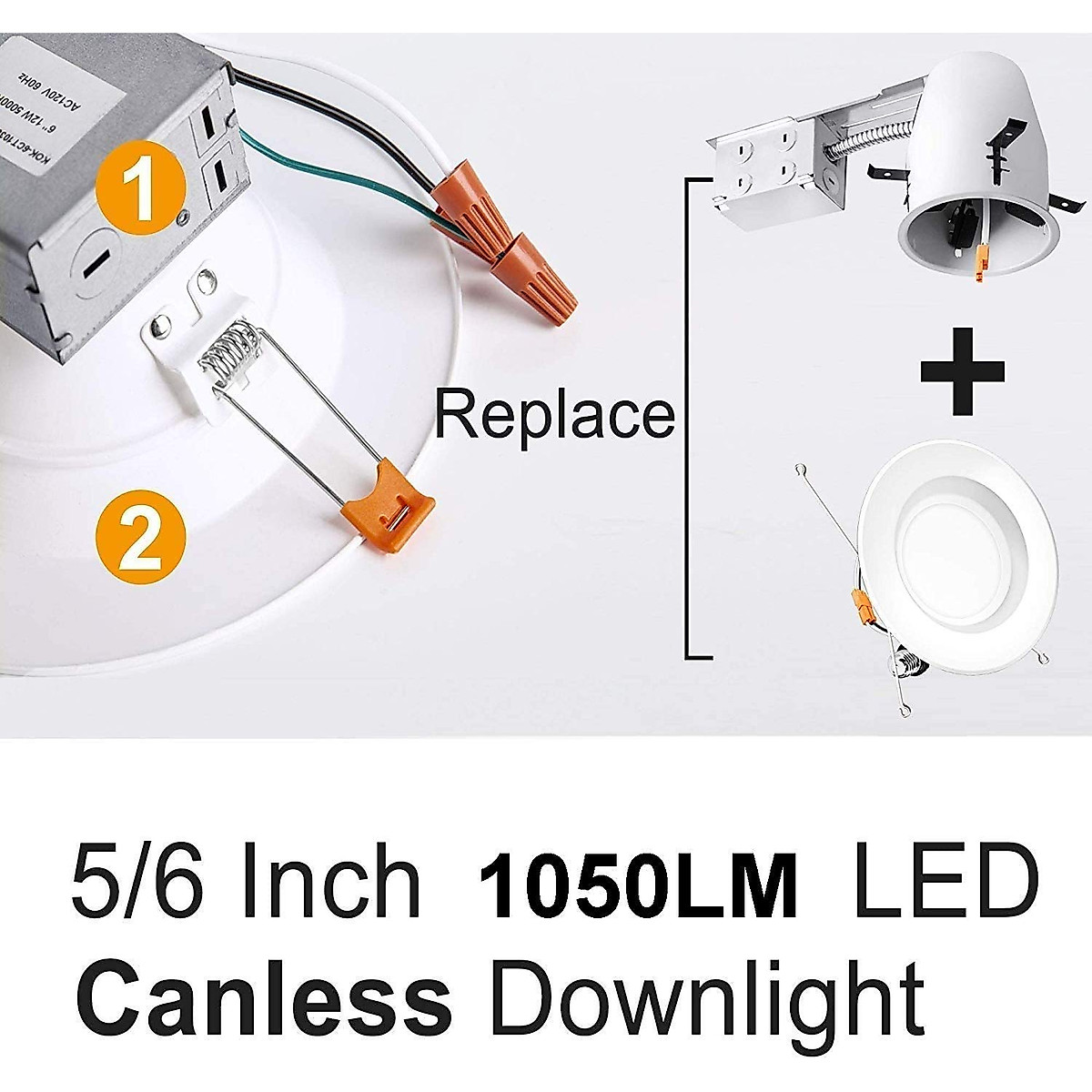 24Pack 6Inch Slim LED Downlight with Junction Box LED Recessed Lights with Integrated Junction Box Canless Light 5 Color CCT Tunable Integrated Junction Box 14W 1050LM Dimmable Recessed Jbox Fixture