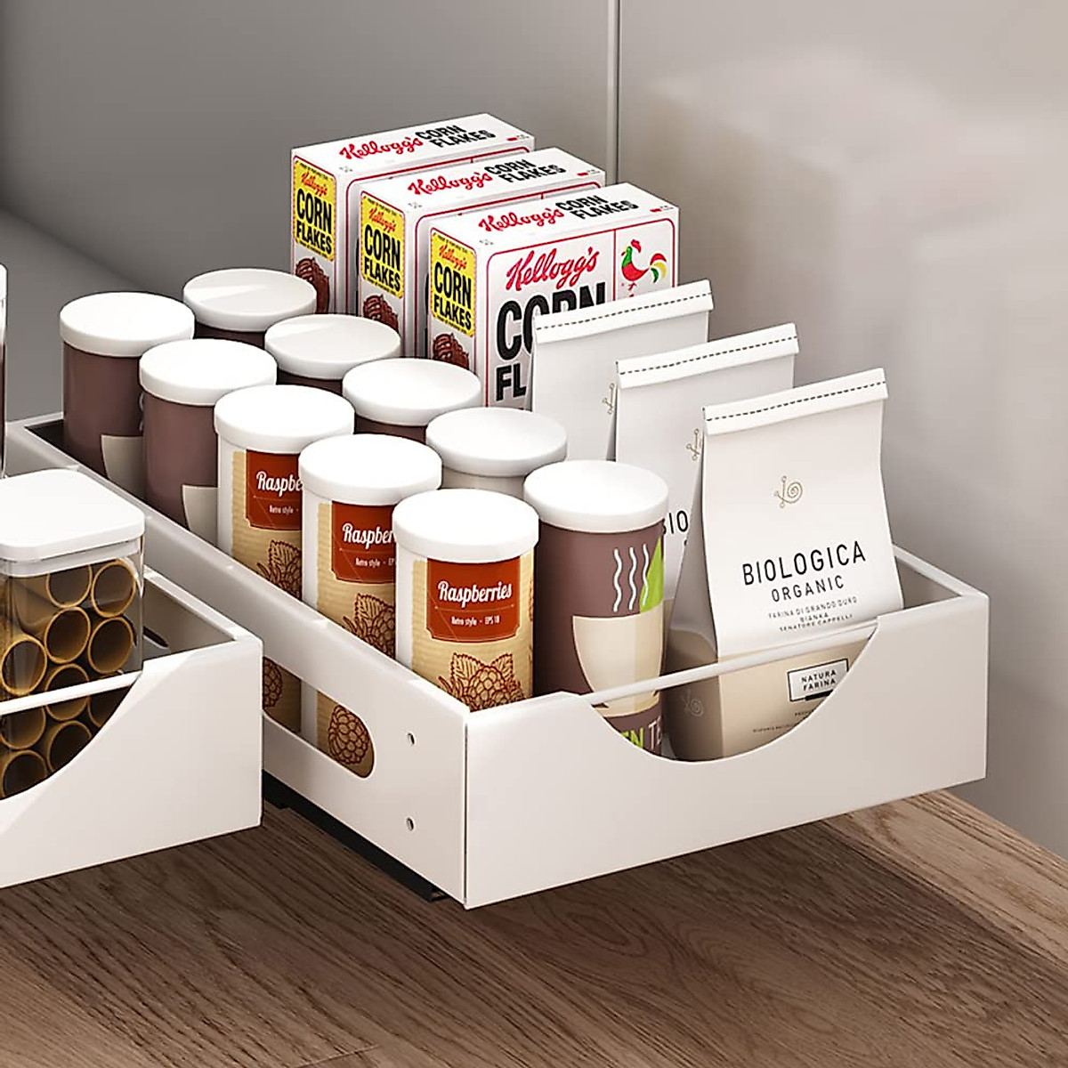 Silintion Under Sink Organizers and Storage-1-Tier Heavy Duty Metal Pull Out Drawers Under Cabinet Organizers Around Plumbing, for Under Kitchen Bathroom Sink Organizers and Storage