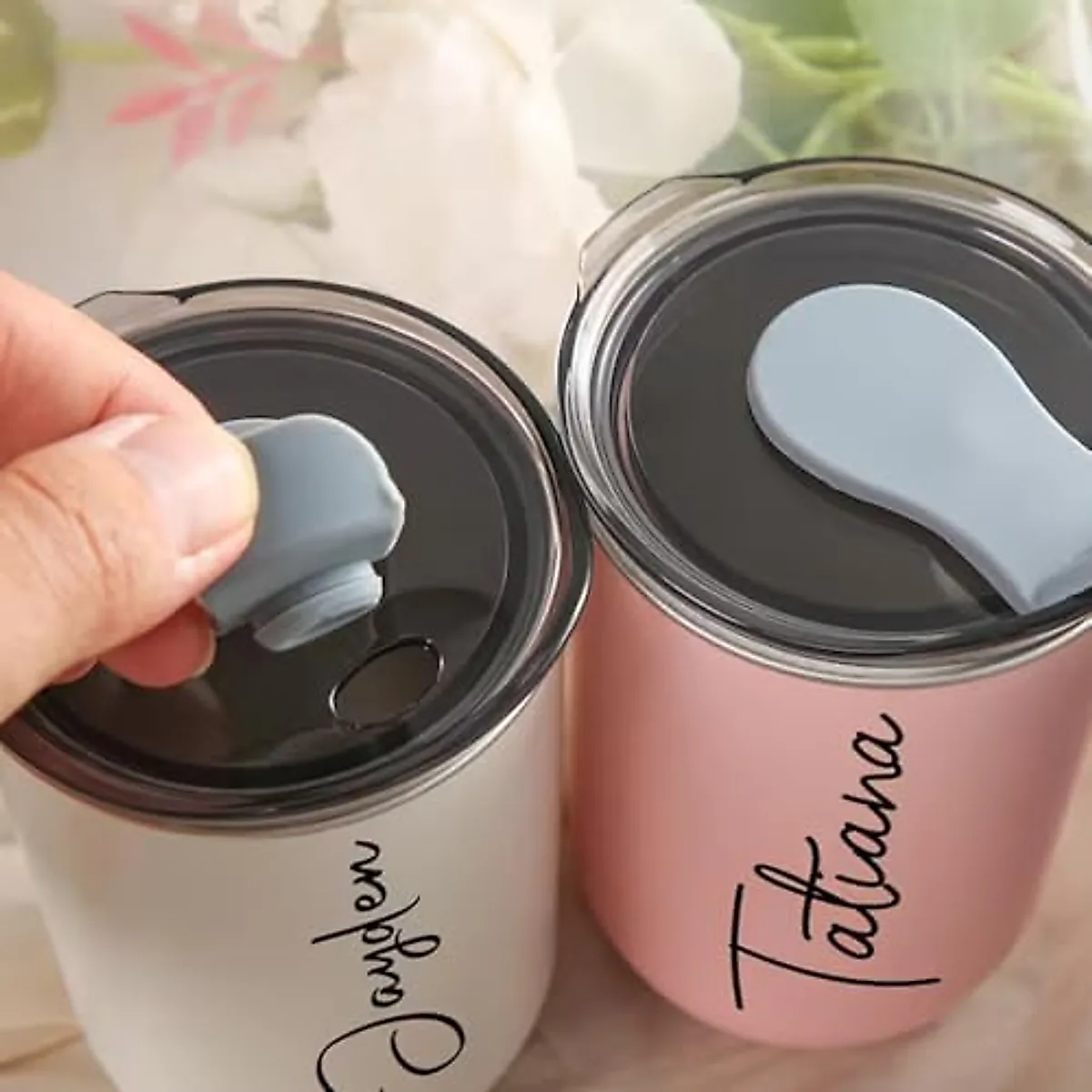 Custom Insulated Coffee Tumbler, 10oz Engraved Stainless Steel Coffee Mug, Personalized Mug with Lid, Spill Proof, Hot Beverage and Cold, Portable Thermal Cup, Ideal Customized Gift for Women, Men