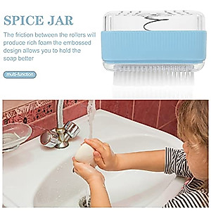 LIFKOME Foaming Soap Box with Soap Dish Multifunctional Soap Box Holder with Roller Brush Soap Tray Soap Saver Case for Travel Bathroom Kitchen Soap Storage Laundry Box