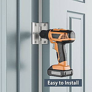 HOSOM 6 Pack Door Hinges 3.5 Inch with Square Corner, Satin Nickel Interior Door Hinge for Bedroom, Bathroom, Cabinet, and More