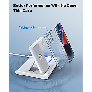 Wireless Charger, 3 in 1 Wireless Charging Station for Multiple Devices,Wireless Charging Stand for iPhone15 14 13 12 11 Series, AirPods Pro 3 2 & Apple Watch [UL-Listed] (White)