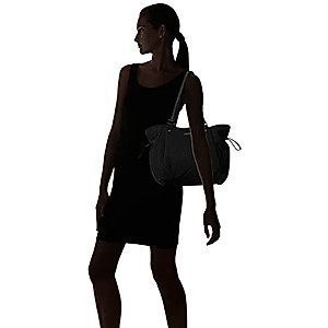 Vera Bradley Women's Microfiber Glenna Satchel Purse, Black, One Size