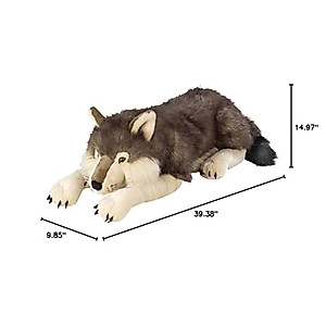 Wild Republic Jumbo Wolf Plush, Giant Stuffed Animal, Plush Toy, Gifts for Kids, 30 Inches