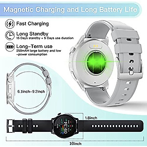 Naudug Smart Watch for Men Women ,Phone Call(Make & Answer) Smartwatch,IP68 Waterproof,Fitness Tracker, Pedometer,Message Notification,Music Player,Health Monitor,Compatible with iOS Android Phones