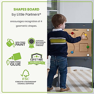 Little Partners Developmental Toddler Busy Board, Cognitive Activity Puzzle Educational Toy Sensory Board for Kids, Smart Games & Manipulatives for Preschoolers (Match 'N Play)