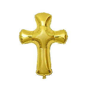 First Communion Decorations 129Pcs First Communion Balloon Garland Arch Kit white Confetti Balloons with Cross Balloon for First Holy Communion Decorations God Bless Christening Baptism Party Supplies