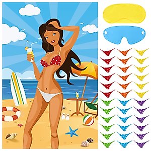 Lemicin Bridal Shower Games Pin The Pants On The Person with 36 Stickers Large Game Poster for Bachelorette Party Games Girls Night Party Games Birthday Party Game