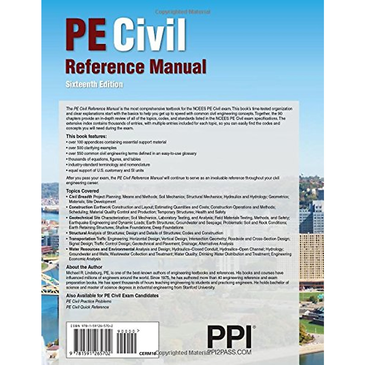 PPI PE Civil Reference Manual, 16th Edition, A Comprehensive Civil Engineering Review Book