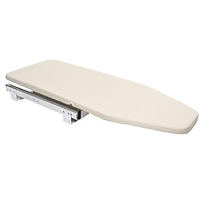 Closet Pull-Out Ironing Board 31.9" X 12.2" Buit-in Iron Board Mini Ironing Board Stow Away in The Cabinet 180° Rotation for Small Spaces | with Cotton Ironing Board Cover | Beige (US Stock)