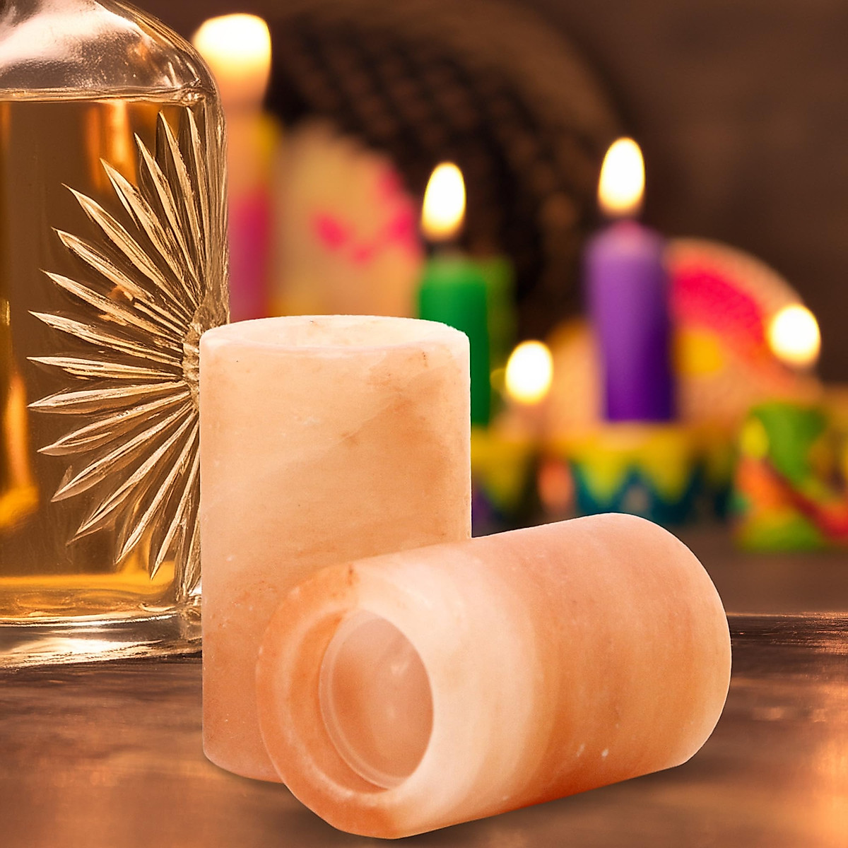 The Spice Lab Tequila Shot Glasses - Pink Himalayan Salt Tequila Shot Glasses - 2 Pack - Just Pour, Shoot and Bite a Lime - Natural Shot Glasses – Perfect for your Bar