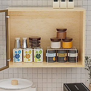 GEDLIRE Mini Kitchen Cabinet Shelf Organizers Set of 6, Small White Wire Storage Shelves Rack for Pantry, Metal Dish Plate Organizer Rack for Cabinet, Cupboard, Kitchen Organizers and Storage