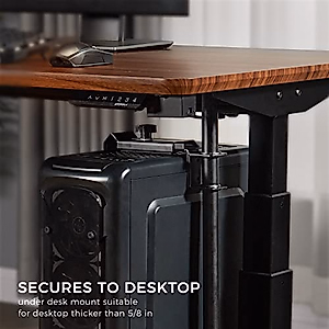 EUREKA ERGONOMIC CPU Holder Under Desk Mount, Computer Tower Holder 360° Swivel Height & Width Adjustable, Holds up to 44 lbs, Fits Most Computer Tower, Black