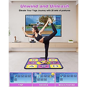 Acelufly Dance Mat, Eletrionic Dance Mat with Multiple Modes, Non-slip Dance Mat for TV with HD Camera, Musical Dance Game Mat for Girls Boys, Christmas/Birthday/Valentine's Day Gifts for Kids Adults