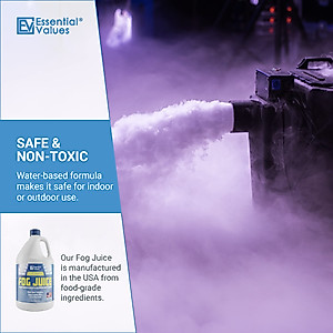 Smoke Machine Fog, Fluid for Fogging Machines – Fog Juice That Produces Long-Lasting Medium Density Smoke for Water-Based Foggers, For 400-1500 Watt Machines