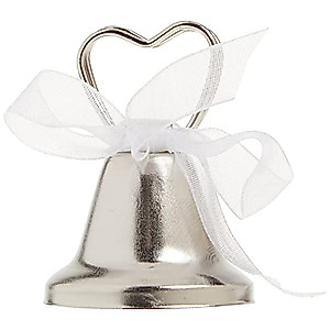 Elegant Silverbell Place Card Holders - (12 Ct) - Premium Silver Finish for Weddings, Receptions & Events
