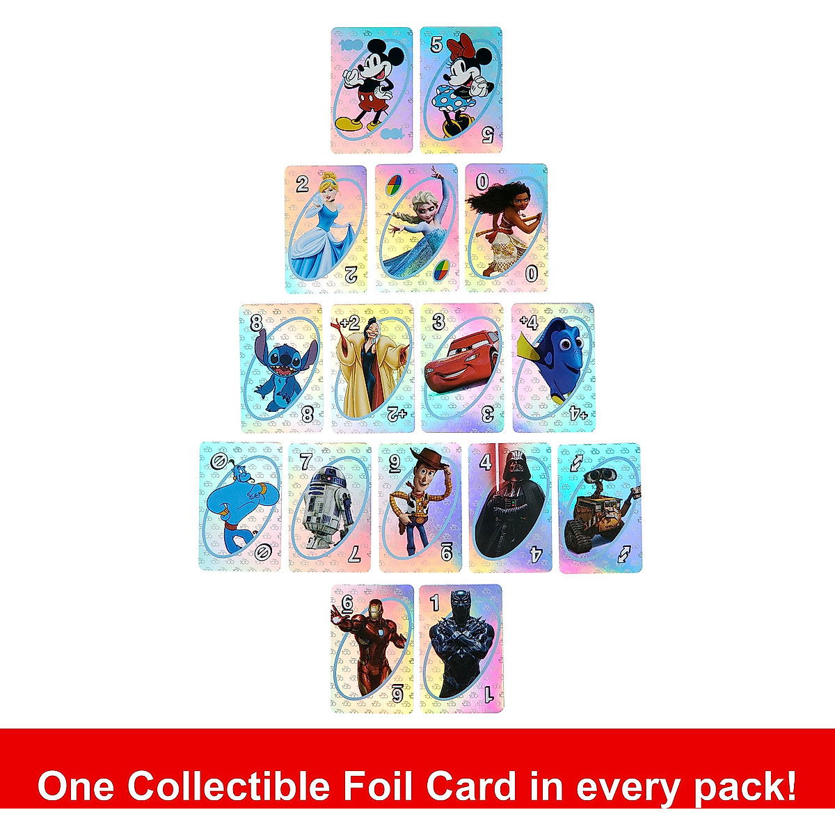 Mattel Games UNO Disney 100 Card Game in Storage & Travel Tin for Kids, Adults & Family Night, Collectible Game