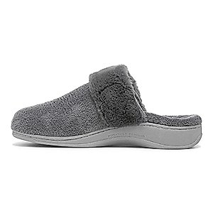 Vionic Adjustable Slipper with Orthotic Arch Support - Ind Charcoal - 7 Medium