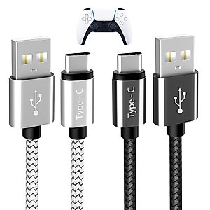PS5 Controller Charger Charging Cable, 2 Pack 10Ft Braided Charging Cable Compatible with DualSense, Xbox Series X/Series S Controller, SIMFARING Type-C USB Data Sync Cord for Smartphone
