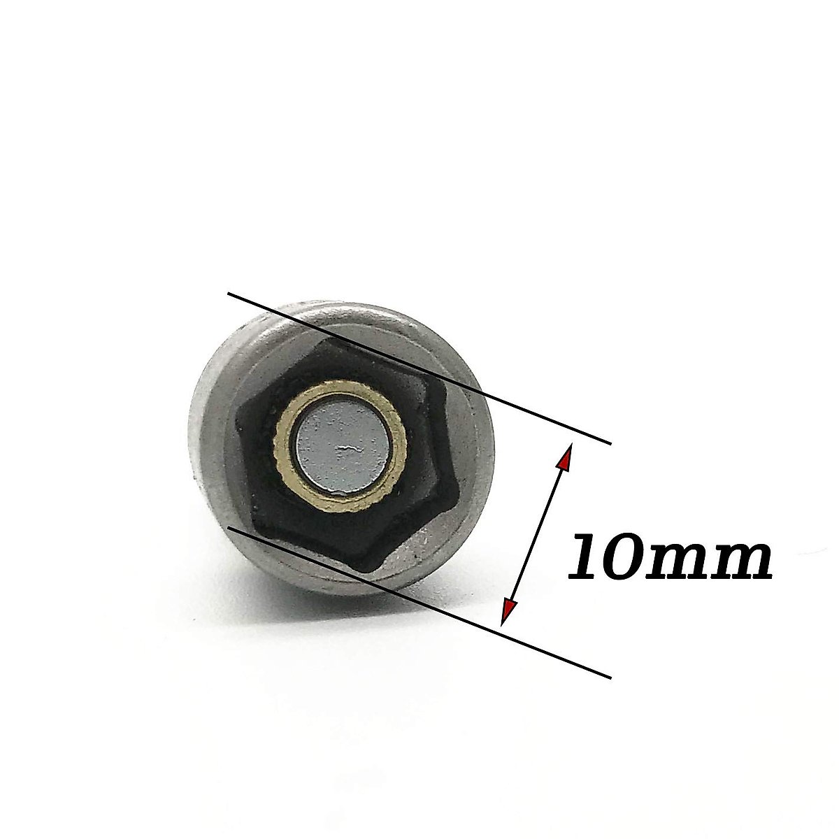 XMHF 10mm Nut Driver Bit Socket Adapter Hex Shank Extension Drill Bit Hex Bit Magnetic 10Pcs