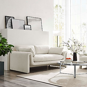 Modway EEI-6381-IVO Waverly Boucle Fabric Sofa, Ivory