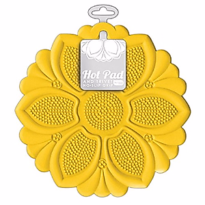 Talisman Designs No-Slip Grip Silicone Hot Pad & Trivet, Surface Protection from Hot Dishes, Up to 500-Degree Heat Resistance, Multipurpose Kitchen Supplies, Yellow (Set of 1)