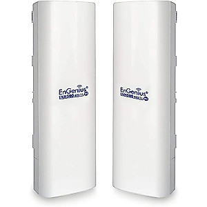 EnGenius Outdoor 5GHz 867mbps WiFi 5 CPE/Client Bridge, 27dBm Transmit Power, 16 dBi High-Gain Antenna Extend Network up to 5 Miles, PTP/PTMP, IP55 housing, TAA& NDAA Compliant, 2-Pack [ENH500v3 KIT]