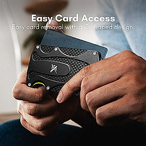 Extremus Mens Wallet, Slim Tactical Wallet with Money Clip and Credit Card Holder, Minimalist Front Pocket Wallet for Men, Rfid Blocking Wallet, Black
