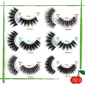 Ruairie 5D Faux Mink Lashes Wholesale Bulk 30 Pairs 6 Styles Natural False Lashes Pack Fluffy Volume False Eyelashes Wispy 3D Fake Lashes Mink