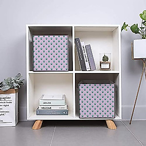 Green Alien Head Storage Bin Foldable Cube Closet Organizer Square Baskets Box with Dual Handles