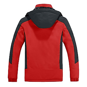 BIYLACLESEN Outdoor Jacket Winter Warm Jacket Hiking Jacket Camping Jackets Snow Jacket Ski Jacket With Hood Fleece Jacket Anorak Jacket