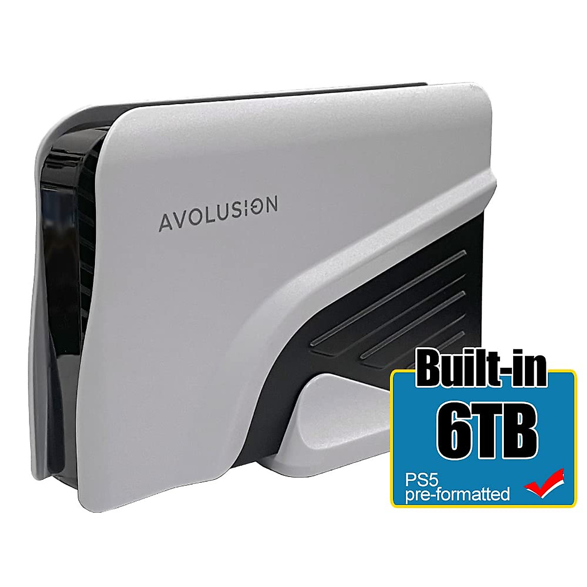 Avolusion PRO-Z Series 6TB USB 3.0 External Gaming Hard Drive for PS5/PS4 Game Console (White) - 2 Year Warranty