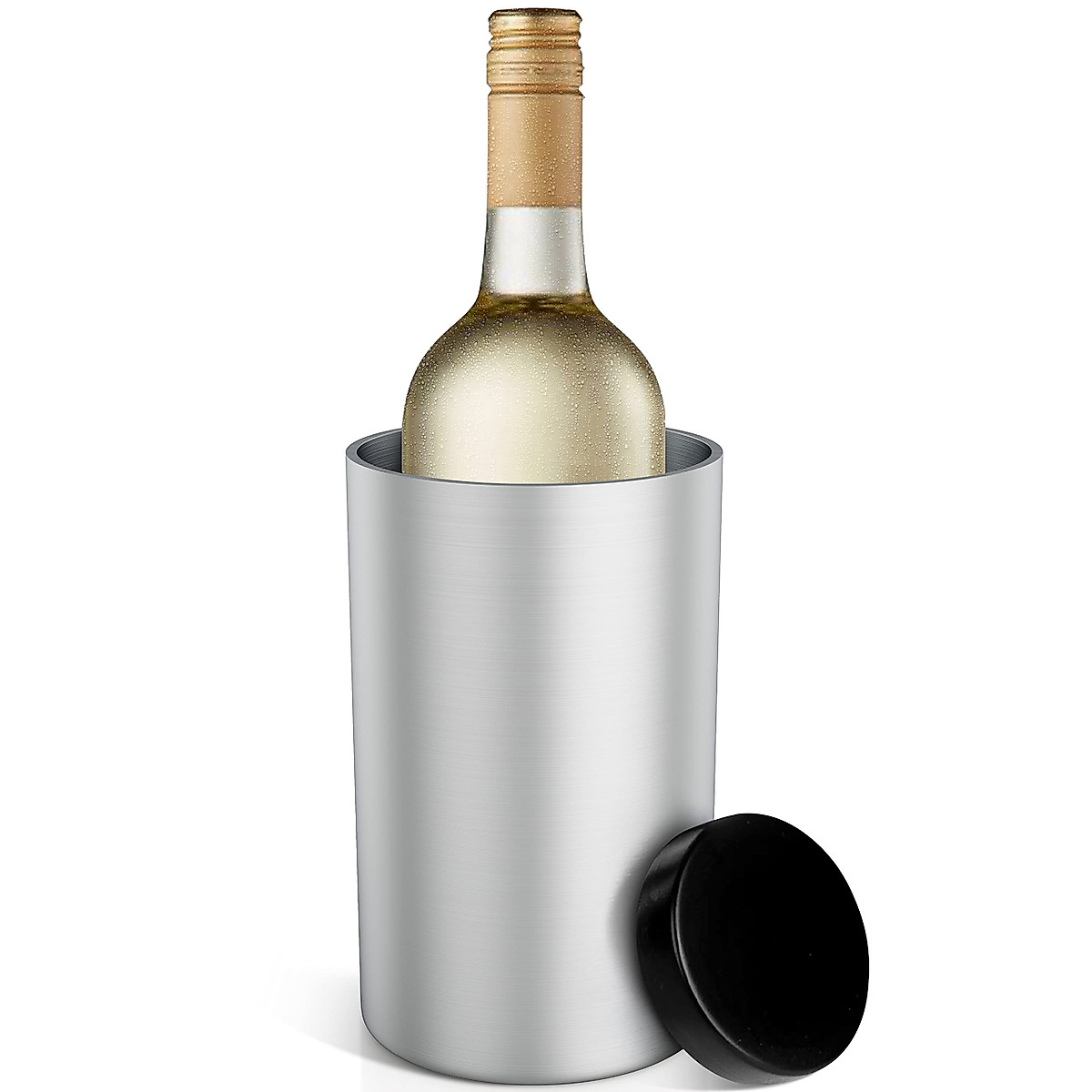 Wine Bottle Chiller, Wine Chiller Bucket with Ice Pack for 750ml White Wine Bottle or Champagne, Stainless Steel Wine Cooler Bucket, Champagne Bucket Perfect Wine Accessories for Wine Lovers