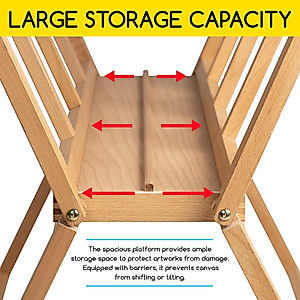 MEEDEN Folding Large Print Rack - Wooden Art Storage Rack - Artist Storage and Display Rack for Canvas Artwork Prints Frame Panels Art Gallery Shows Studios