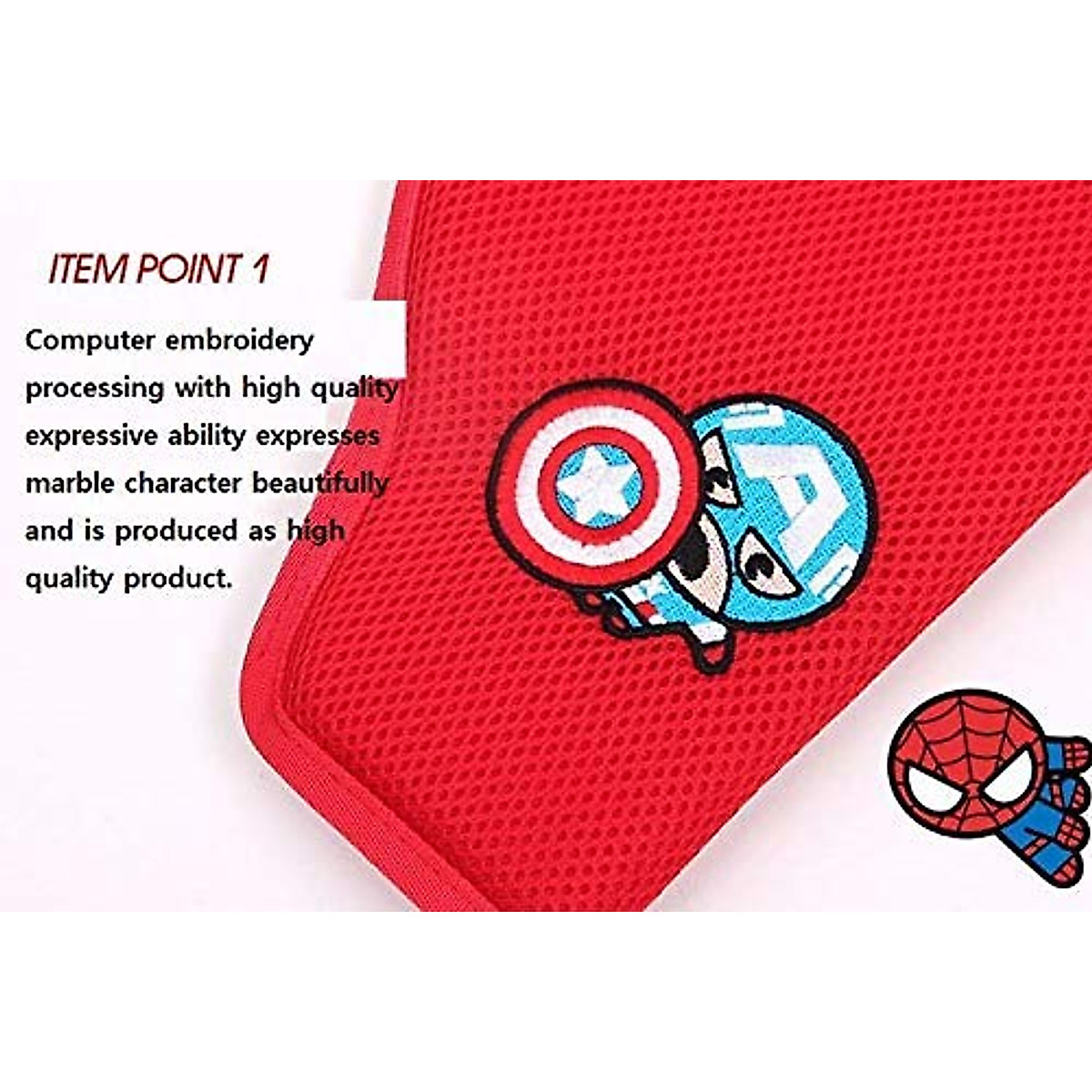 Marble Hero Kids Car Seat Safety Belt Cover, 1P, Spider Man Black#