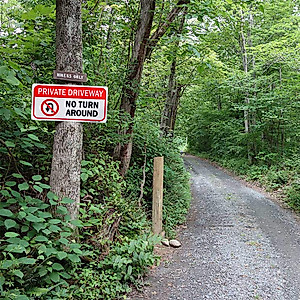 2 Pack Private Driveway, No Turn Around Sign, 14"x 7" .04" Aluminum Reflective Sign Rust Free Aluminum-UV Protected and Weatherproof