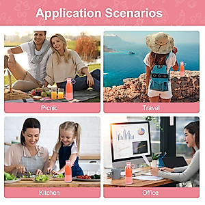 1pc 420ml Personal Size Blender, Portable Blender, Battery Operated USB Blender, Smoothies & Shakes (pink)