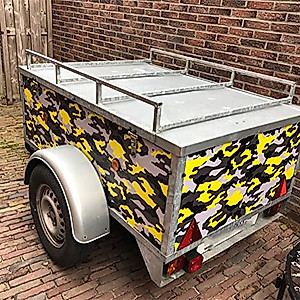 Camouflage Pattern Car Film Wrap,MoreChioce Self-Adhesive Car Protective Film Wrap Sticker PVC DIY Car Body Decorative Stickers for Auto Motorcycle Bike,Yellow,152cmx30cm