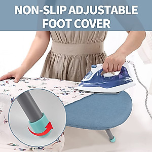 Foldable Ironing Board, Travel Ironing Board with Heat Resistant Ironing Board Cover, Easily Folds for Convenient Storage.