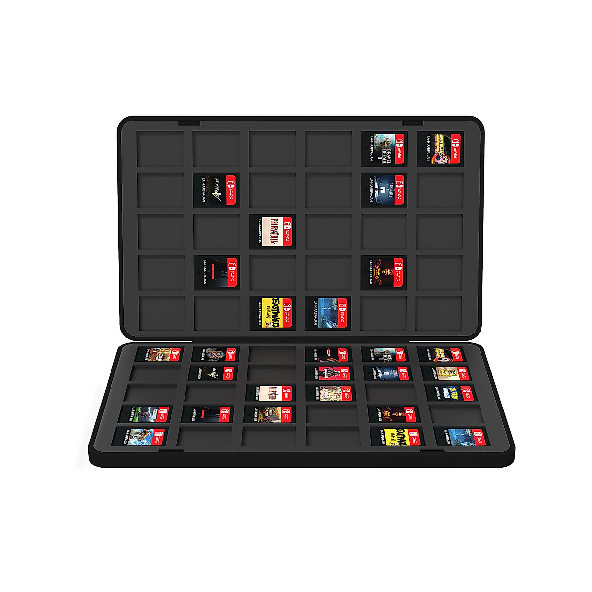 EEkiiqi 60 Game Cartridge Holders Storage Case Switch Game Case Compatible with Nintendo Switch Game Cards or SD Memory Cards (Black)