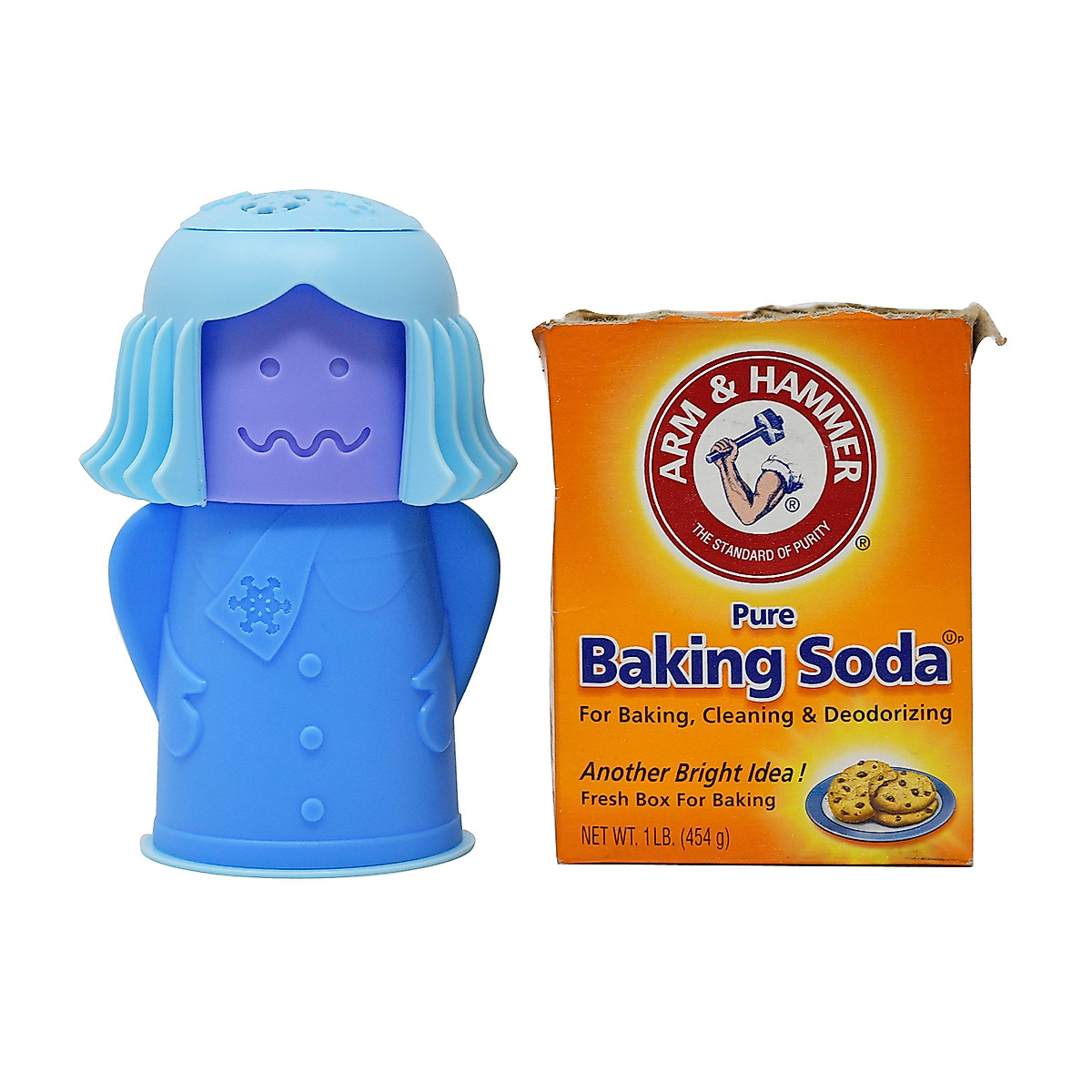 Home-X - Cool Mama Fridge and Freezer Odor Absorber & Freshener, Add Baking Soda to Absorb Funky Odors in the Refrigerator, Blue