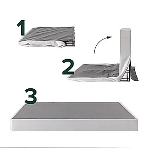 ZINUS 9 Inch Box Spring with Cover, No Assembly Mattress Foundation, Sturdy Metal Structure, Twin XL, White