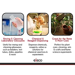 EISCO Wash Bottle, 250ml - Polyethylene - Translucent, Unbreakable - Screw Cap with Down Spout for Dispensing Liquid Labs